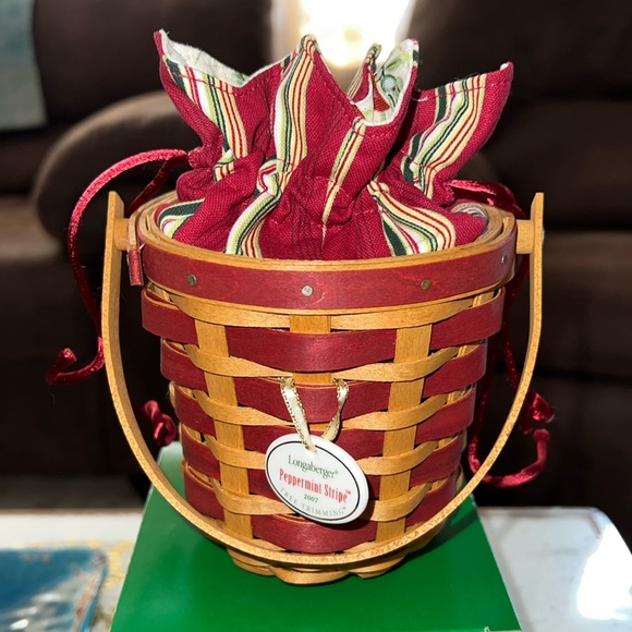 Longaberger | Accents | 207 Longaberger Tree Trimming Collection Peppermint Stripe Basket Set ...